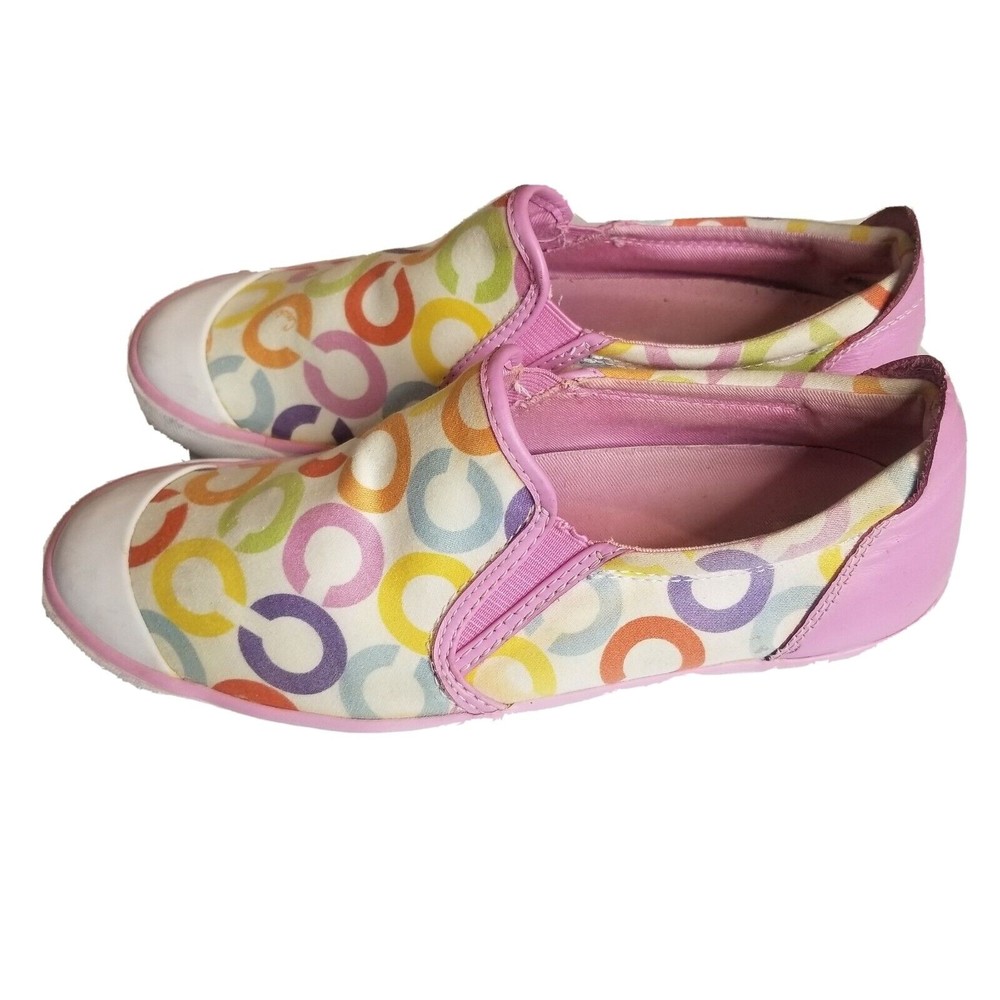 Coach Beale Pink Multicolor C Logo Monogram Slip On S… - Gem